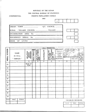 Fillable Online Sudan 1993 Enumeration Form 4. Sudan 1993 Enumeration ...