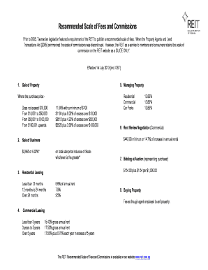 Fillable Online Recommended Scale of Fees and Commissions Fax Email ...