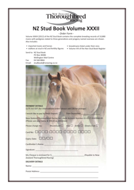 Fillable Online nzracing co Order Form - New Zealand Thoroughbred ...