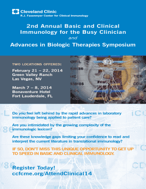 Fillable Online 2nd Annual Basic and Clinical Immunology for the Busy ...