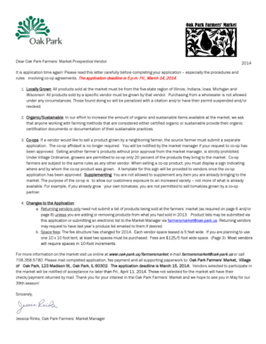 Fillable Online oak-park Market Vendor/Temporary Food Application ...