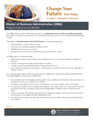 Fillable Online jfku Program Distinctives and Benefits - jfku Fax Email ...