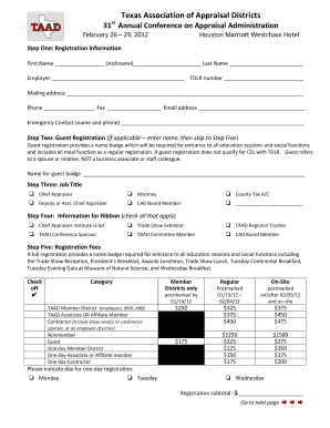Fillable Online taad Texas Association of Appraisal Districts ...