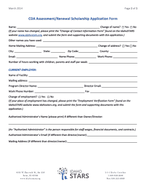 Fillable Online idahostars IdahoSTARS CDA Assessment / Renewal ...