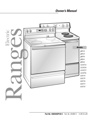 Fillable Online 49-88972v01. Roper Electric Ranges, models JBP18+13 Fax ...