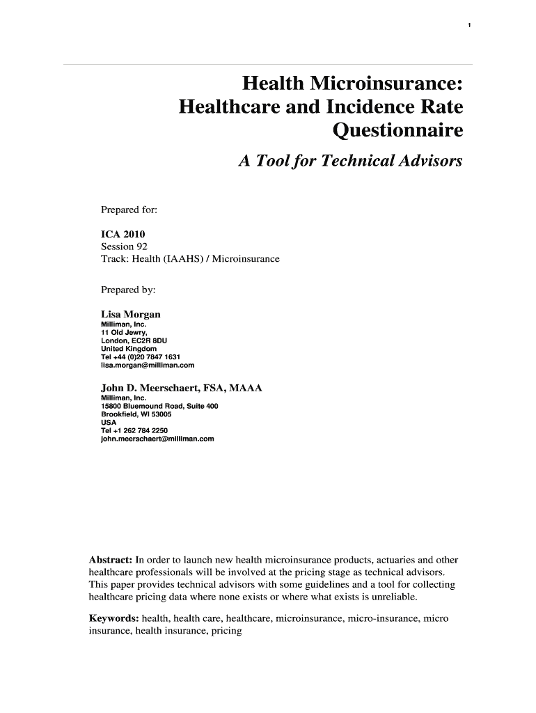 Fillable Online Health Microinsurance: Fax Email Print - pdfFiller