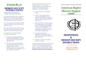 Fillable Online Mission Receipt Instructions - American Baptist ...