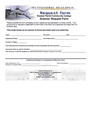 Fillable Online bpcc Scanner Request Form - Bossier Parish Community ...
