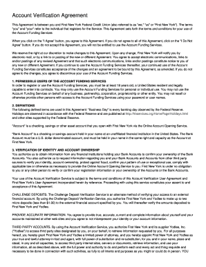 Fillable Online Account Verification Agreement Fax Email Print - pdfFiller