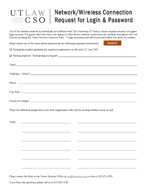 Fillable Online utexas Wireless Request Form - The University of Texas at Austin Fax Email Print ...