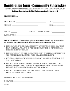 Fillable Online nfcc Registration Form - Community Nutcracker - North ...