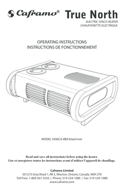 Fillable Online Caframo True North Electric Space Heater-9206CABBX ...