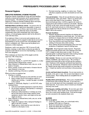 Fillable Online PREREQUISITE HACCP PROGRAM pdf Fax Email Print - pdfFiller