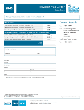 Fillable Online IEP Order Form - Capita SIMS Fax Email Print - pdfFiller