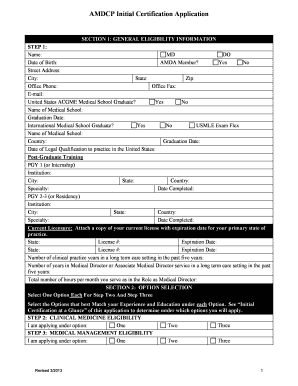 Fillable Online AMDCP Initial Certification Application - American ...