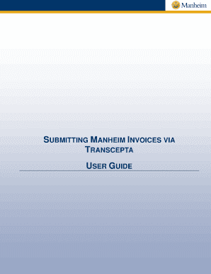Fillable Online SUBMITTING MANHEIM INVOICES VIA TRANSCEPTA USER GUIDE ...