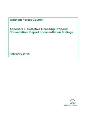 Fillable Online democracy walthamforest gov Appendix 5: Selective Licensing Proposal Fax Email ...