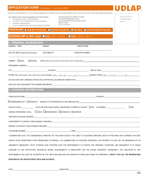 Fillable Online Application form - Universidad de las Americas Puebla ...