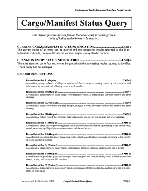 Fillable Online Cargo/Manifest Status Query Fax Email Print - pdfFiller