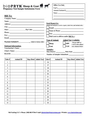 Fillable Online BioPRYN Sheep & Goat & CAE/OPP Testing Submission Form ...