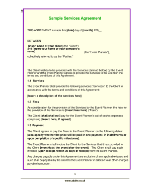 Fillable Online Sample Services Agreement Fax Email Print - pdfFiller