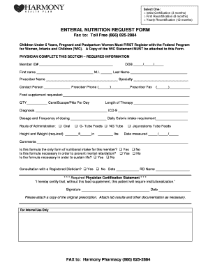Fillable Online Enteral Nutrition Request Form Fax Email Print - pdfFiller
