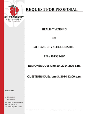 Fillable Online slcschools HEALTHY VENDING - slcschools Fax Email Print - pdfFiller