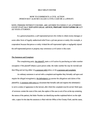 Fillable Online HOW TO COMMENCE A CIVIL ACTION Fax Email Print - pdfFiller