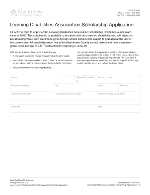 Fillable Online www4 wccnet Learning Disabilities Association ...