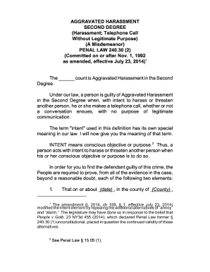 Fillable Online nycourts (Harassment Telephone Call - nycourts Fax ...