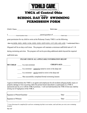 Fillable Online ymcacolumbus Swim Form - YMCA of Central Ohio ...