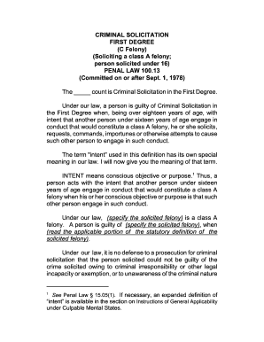 Fillable Online nycourts CRIMINAL SOLICITATION FIRST DEGREE C Felony ...