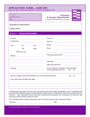 Fillable Online cgm-probation org Printable Application Form - Greater ...
