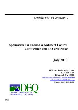 Fillable Online deq virginia Application for re-certification - The ...