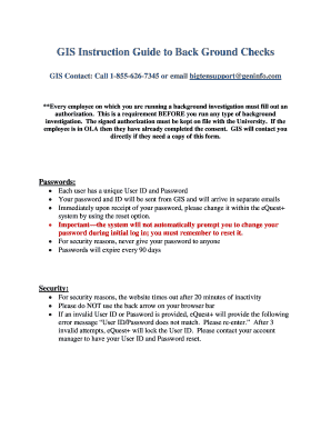 Fillable Online hr iu GIS Instruction Guide to Back Ground Checks Fax ...