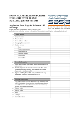 Fillable Online Application form Stage 4 Builder of LSF Buildings Fax ...