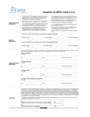Fillable Online TRANSFER ON DEATH FORM (T.O.D.) - RC Securities Fax ...