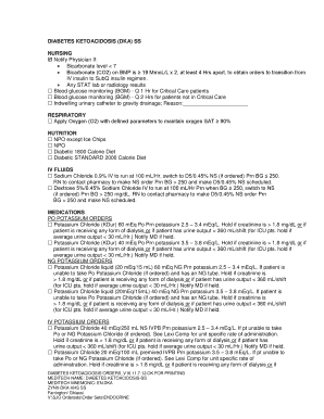 Fillable Online clinicalinstitute DIABETES KETOACIDOSIS DKA ORDERS ...