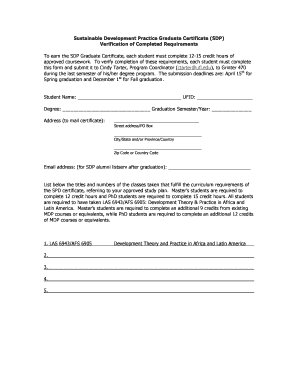 Fillable Online mdp africa ufl SDP Certificate Credit Verification form ...