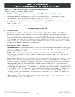 Fillable Online START-UP INFORMATION Fax Email Print - pdfFiller
