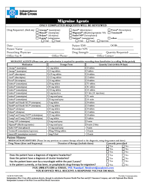 Fillable Online Migraine Agents Fax Email Print - pdfFiller