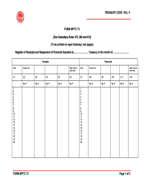 Fillable Online mptreasury mptc 73 form Fax Email Print - pdfFiller