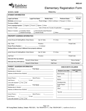 Fillable Online Elementary Registration Form - DocuShare - Rainbow District ... Fax Email Print ...