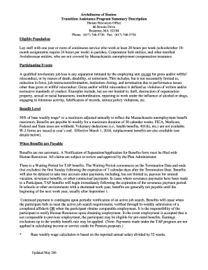 Fillable Online catholicbenefits Transition Assistance Program Summary ...