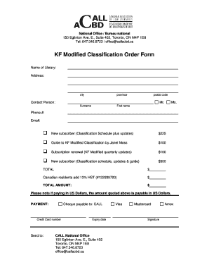 Fillable Online KF Modified Classification Subscriber's Fax Email Print ...