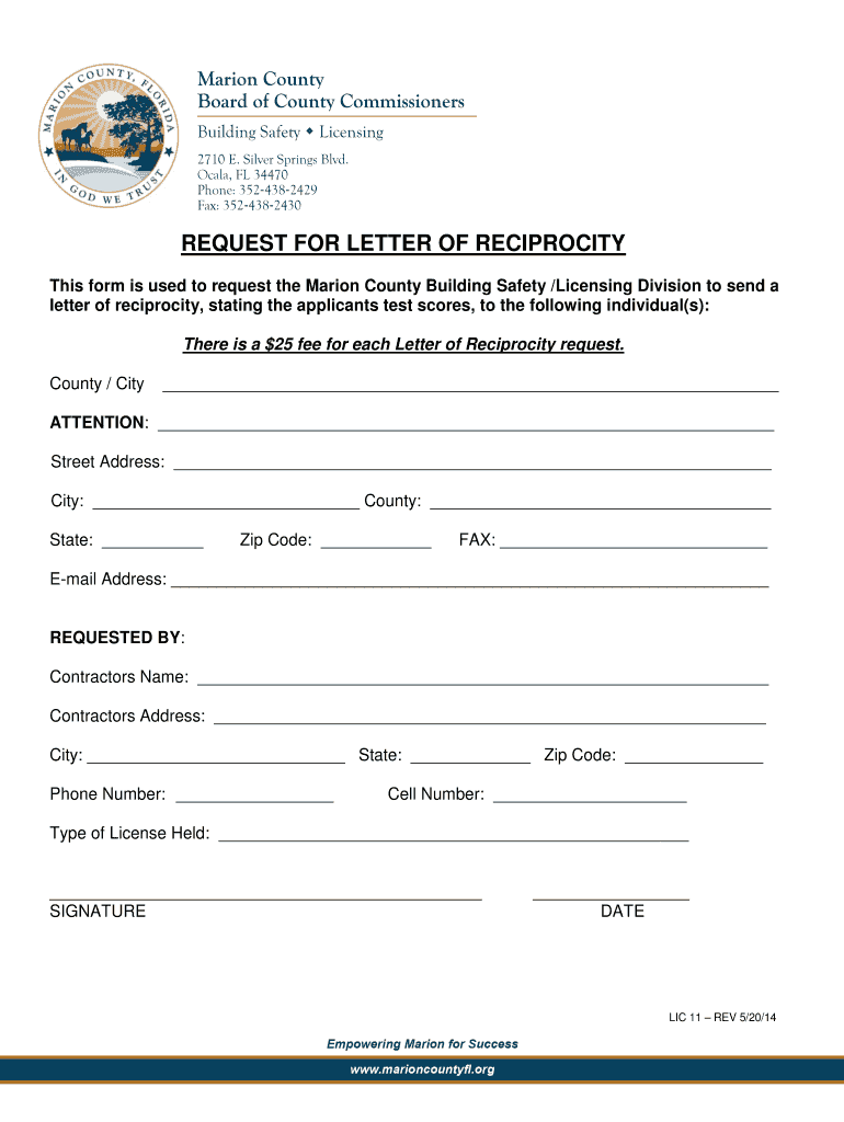 Letter Of Reciprocity - Fill Online, Printable, Fillable, Blank | pdfFiller