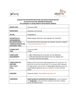 Fillable Online REQUEST FOR QUOTATION INVITATION FOR GOODS AND/OR Fax ...