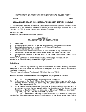 Fillable Online LEGAL PRACTICE ACT, 2014: REGULATIONS UNDER SECTION Fax ...