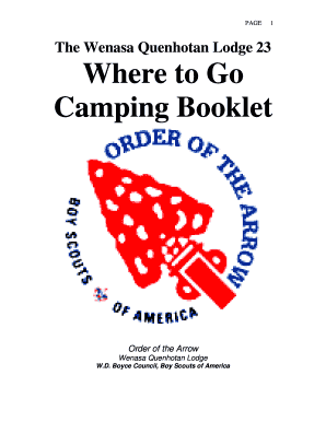 Fillable Online Ingersoll Scout Reservation is located about 40 miles ...