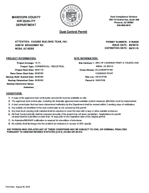 Fillable Online DEPARTMENT AIR QUALITY MARICOPA COUNTY Dust Control ...